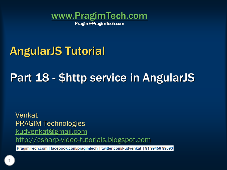 Sql server, .net and c# video tutorial: $http service in AngularJS Sql server, .net and c# video tutorial: $http service in AngularJS