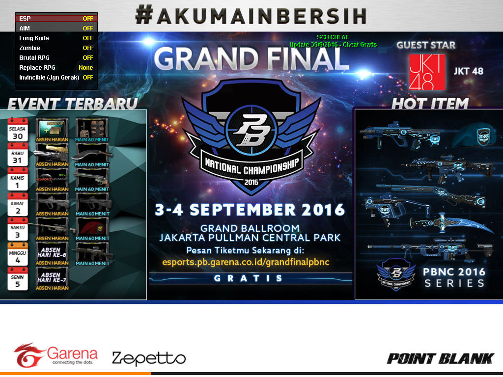cheat point blank garena 30/8/2016 | VIP SCH CHEAT