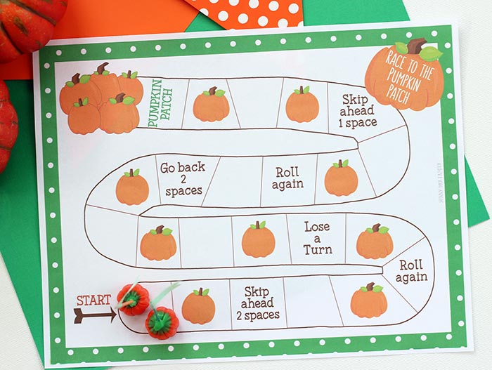 Race to the Pumpkin Patch: Free Printable Board Game | Sunny Day Family