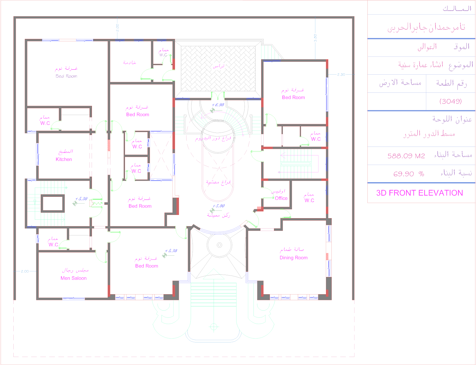 3D Front Elevation.com: 30 X 30 Modern Beautiful Villa Plan Layout ...