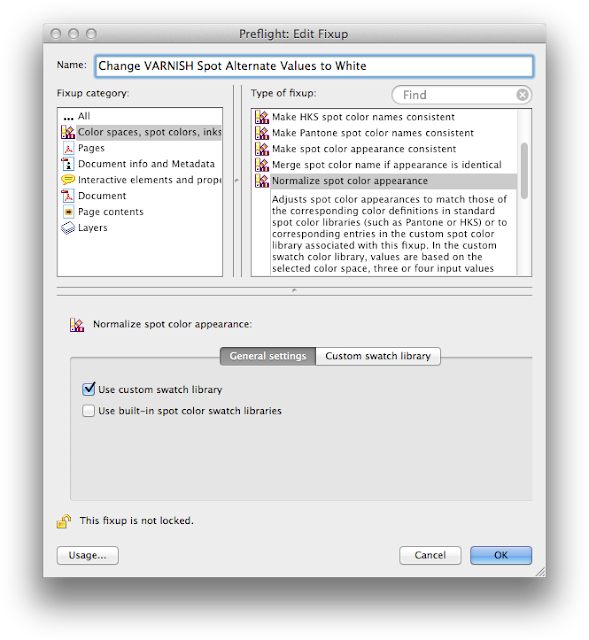 Prepression: Acrobat Pro – Preflight Fixup to Redefine Spot Colour ...