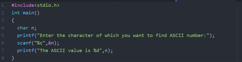 Find ASCII value in C-Programming - C-Programming Find ASCII value in C-Programming - C-Programming