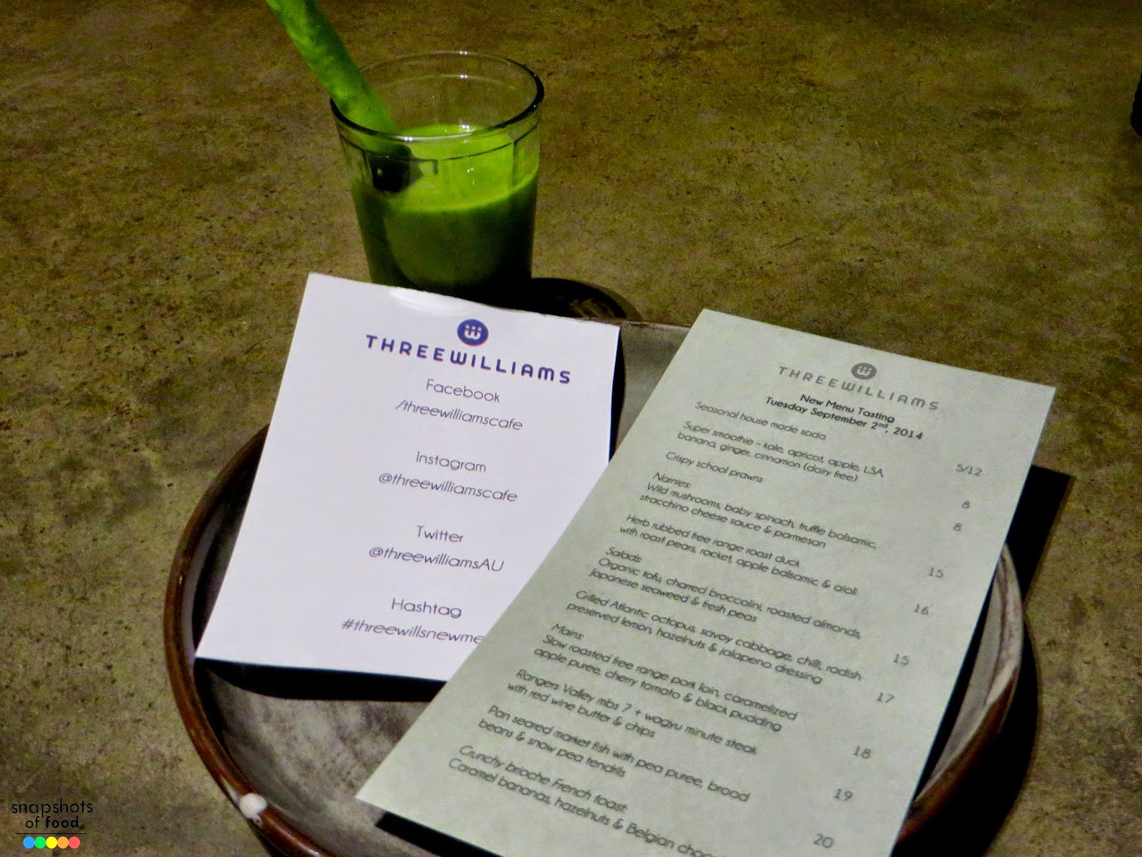 Three Williams - Menu Tasting | Redfern