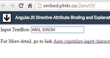 Auto capitalize input char using attribute directive in AngularJs