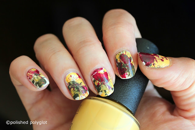 Nail art │Red, yellow & green Splatter. Nail design with OPI Washington ...