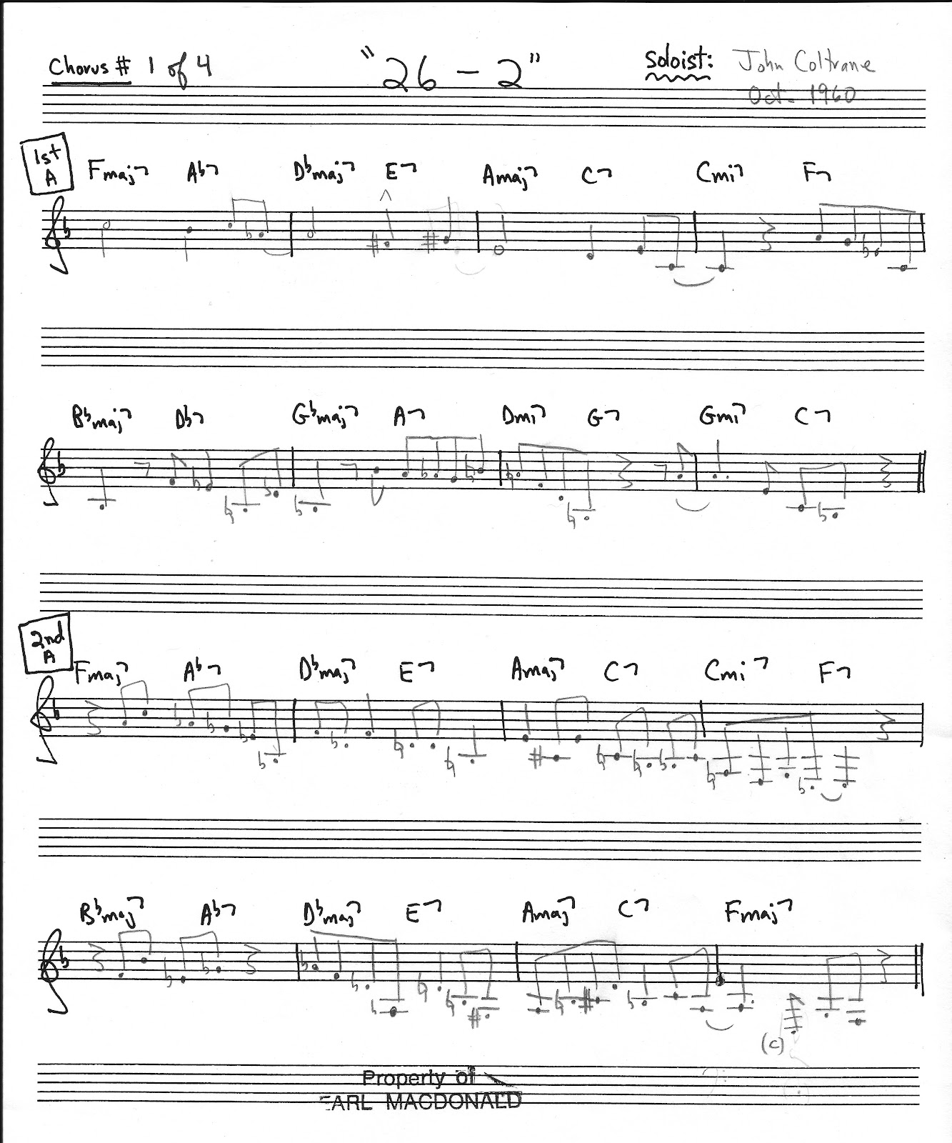 Ever Up and Onward: Coltrane Transcription