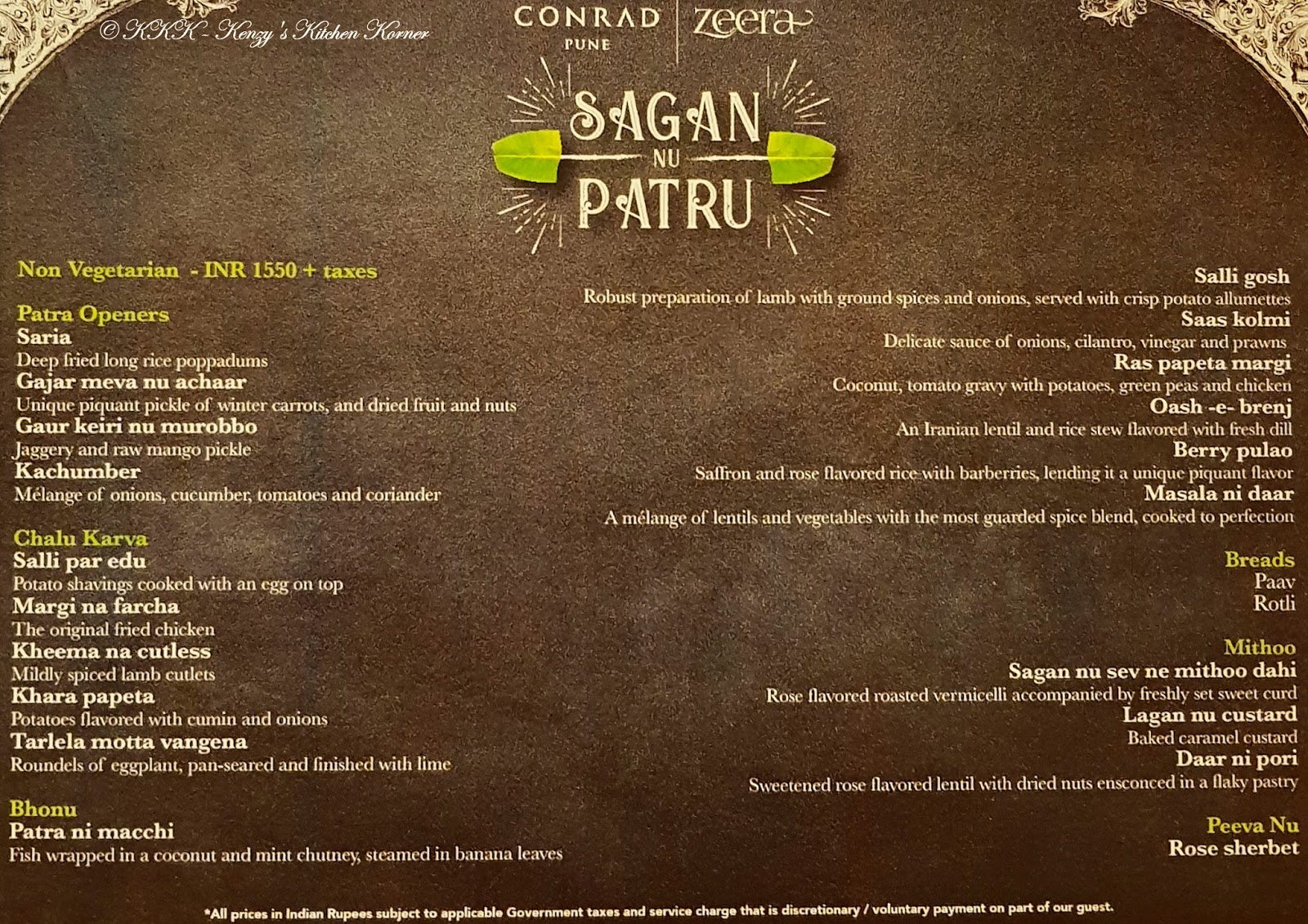 Kenzy's Kitchen Korner... : Sagan Nu Patru - Parsi Food Festival ...
