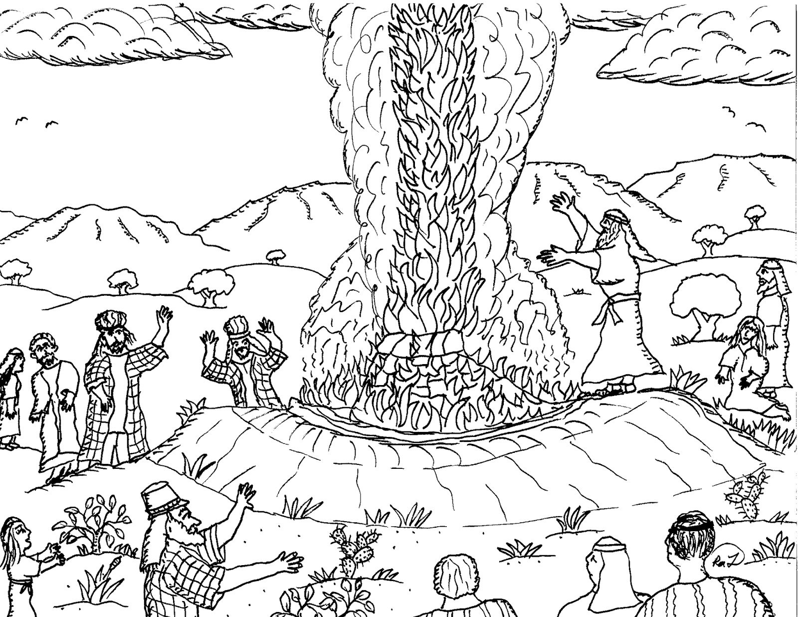 Elijah On Mount Carmel Page Coloring Pages