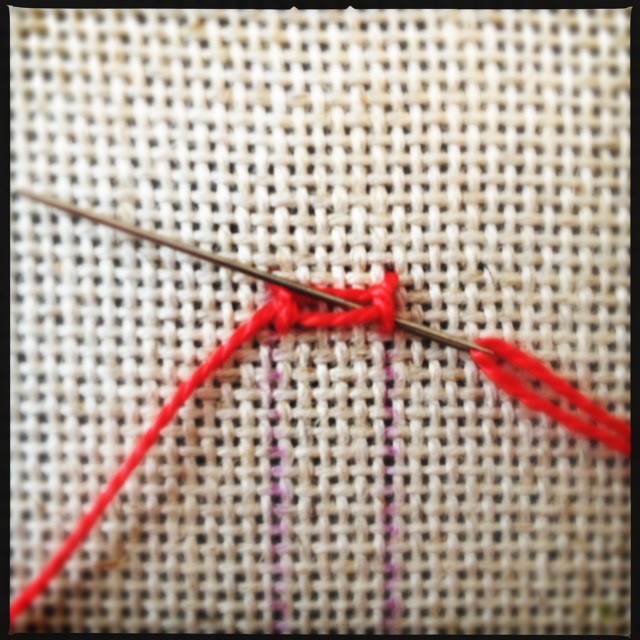 Leas lille verden: A series of stitches: Ladder stitch
