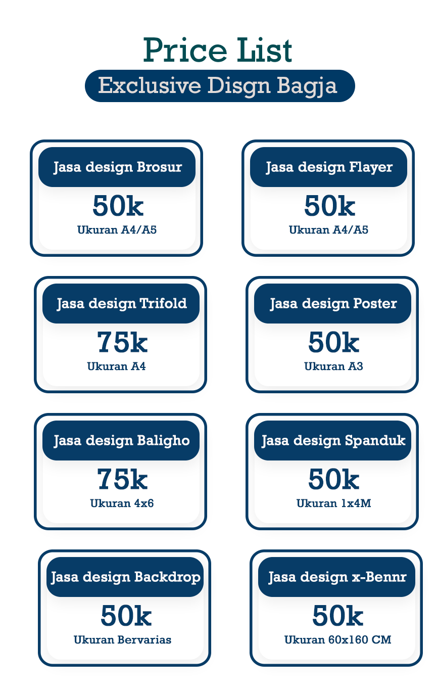 Price List Design - bagja desain