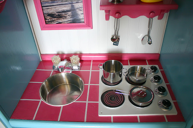 Doubletake Decor: Play Kitchen Made From An Old Entertainment Center