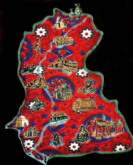 CNN SINDHI: Map of Sindh with ajark colour, designed by CNN SINDHI Team