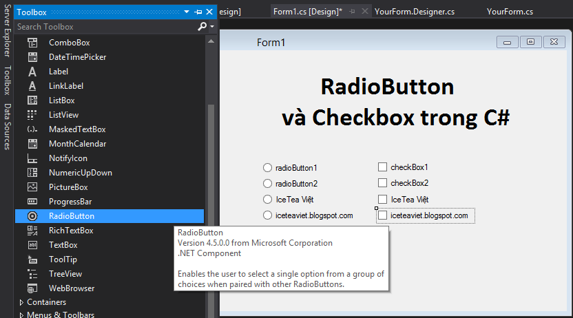 [Bài 07] - RadioButton và CheckBox trong C# | IceTea Việt | Lập trình cuộc sống