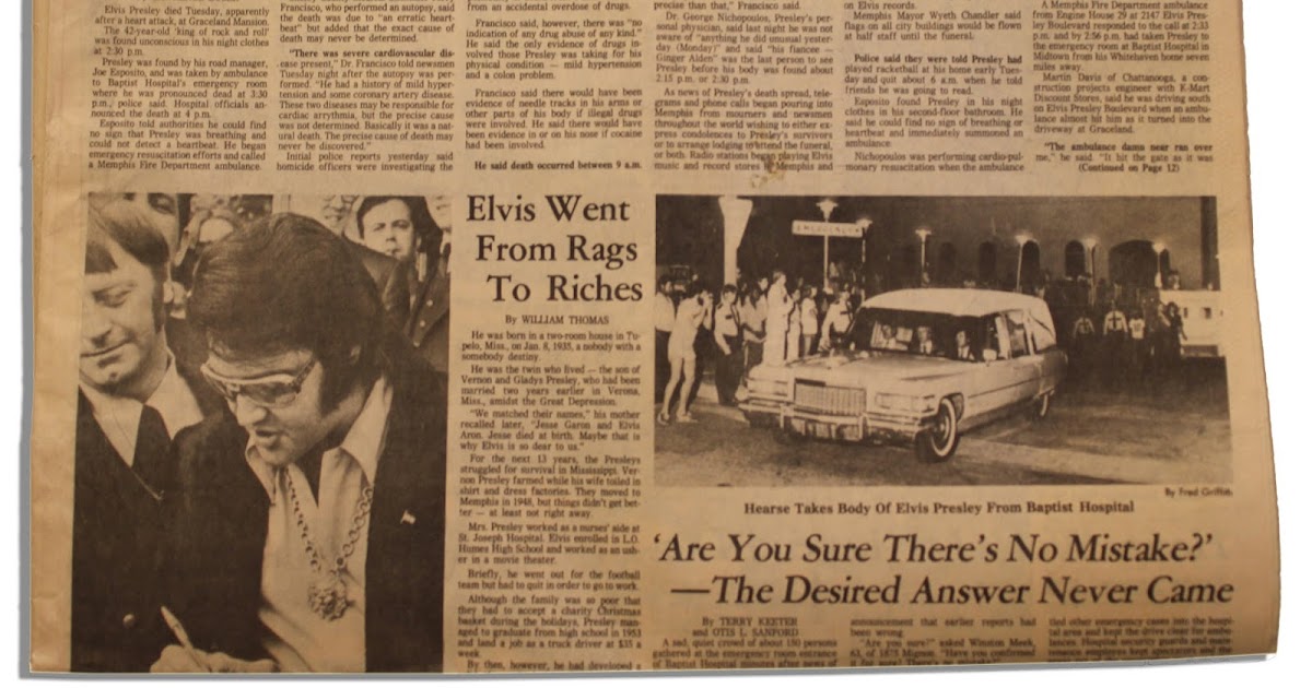 Elvis Day By Day: August 16 - Elvis Presley Died 39 Years Ago