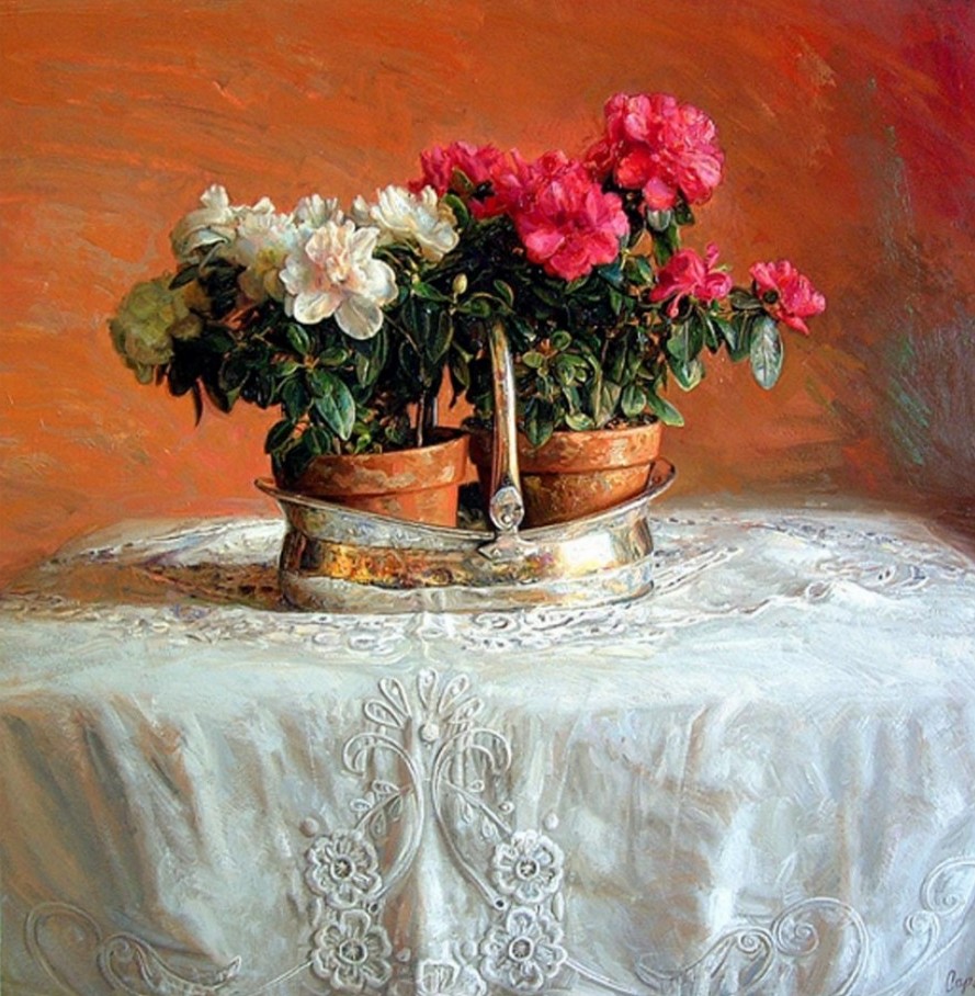 El arte es su máxima expresión : Cuadros de rosas pintadas al óleo