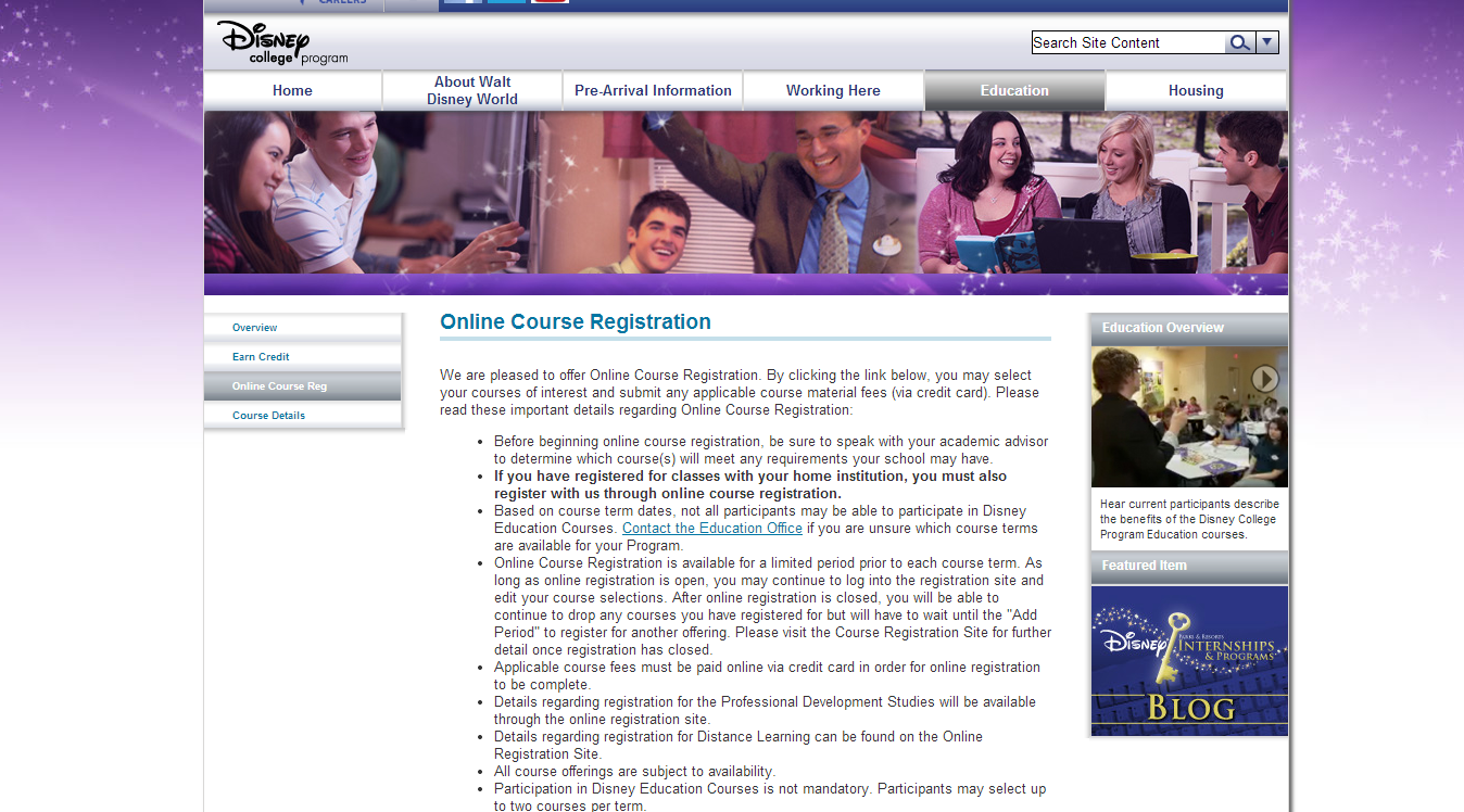 Disney College Program Class Registration | The Disney College Program Life