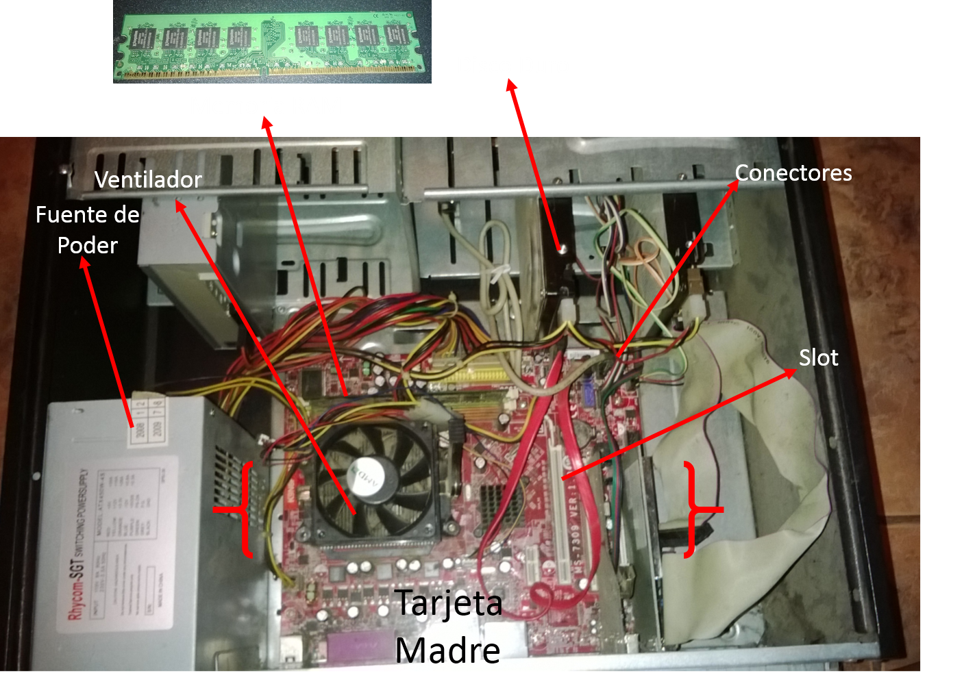 Computadoras: software y hardware: Componentes de una PC