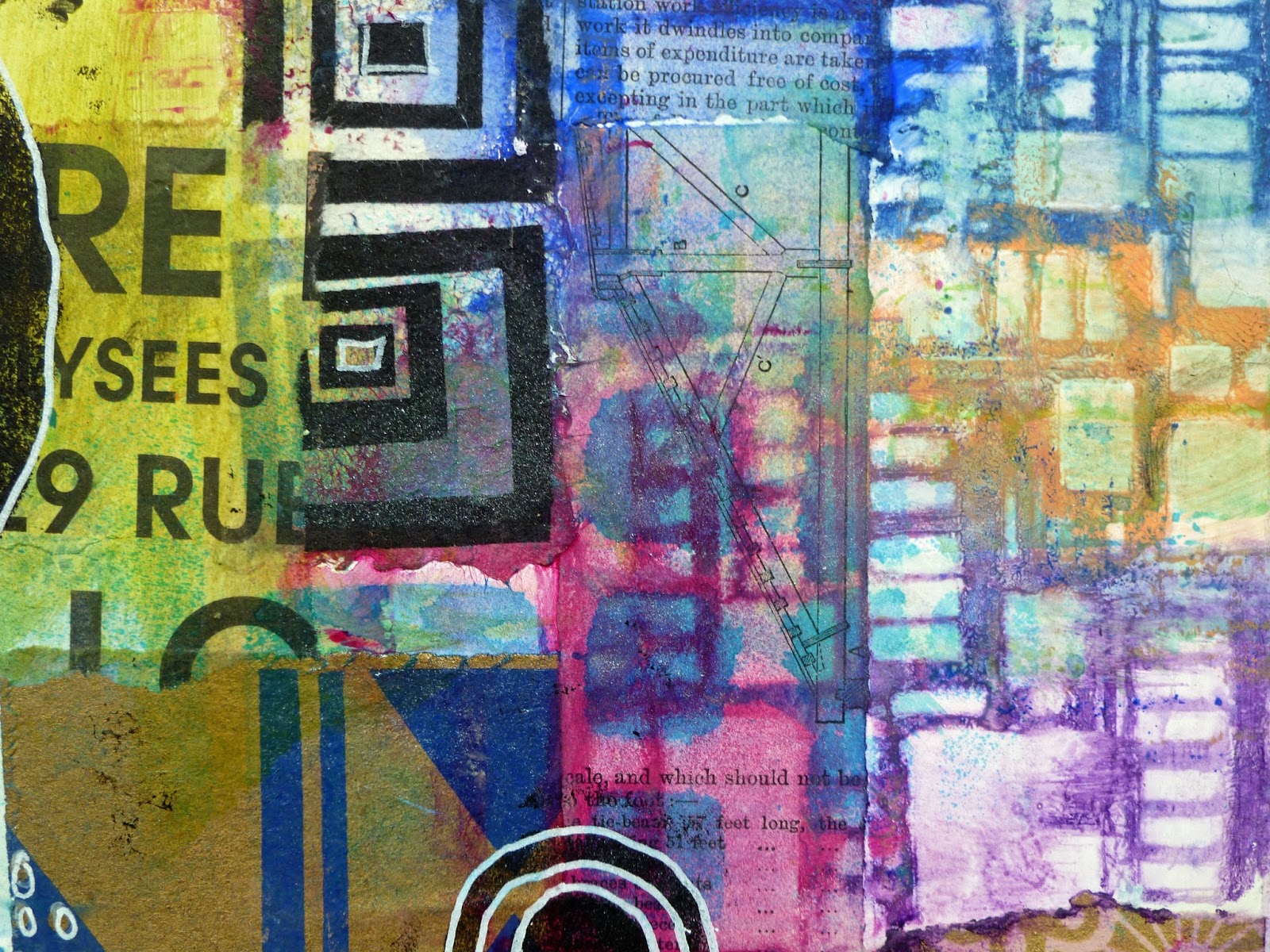 StencilGirl Talk: Frieda Oxenham: High Flyer Art Journal Spread