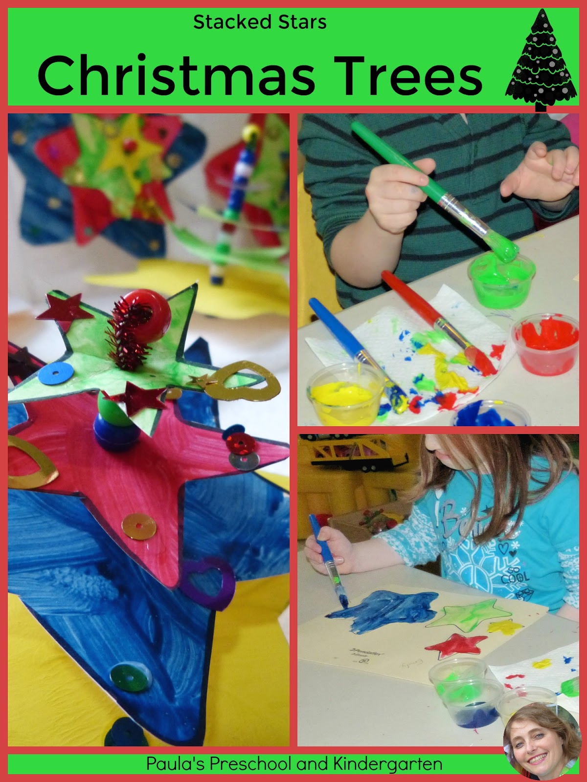 Paula's Primary Classroom: Stacked Stars Christmas Trees