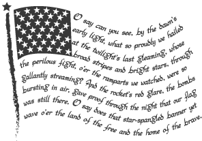 Star Spangled Banner Flag Coloring Sketch Coloring Page