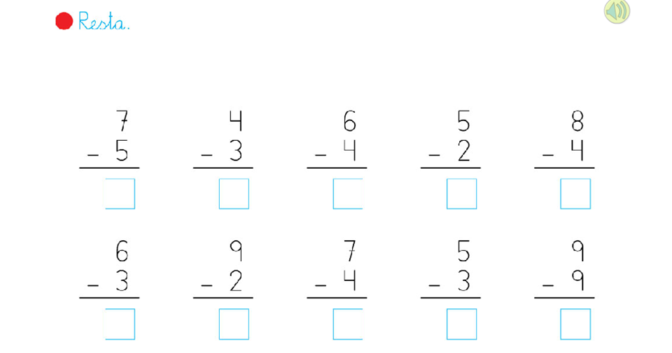 El primero más tierno: RESTA EN VERTICAL
