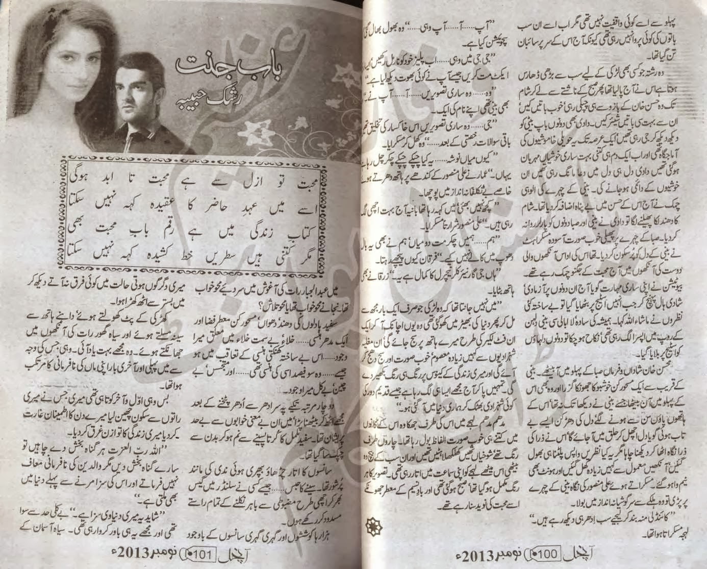 Free Urdu Digests: Aanchal Digest November 2013 Online Reading.