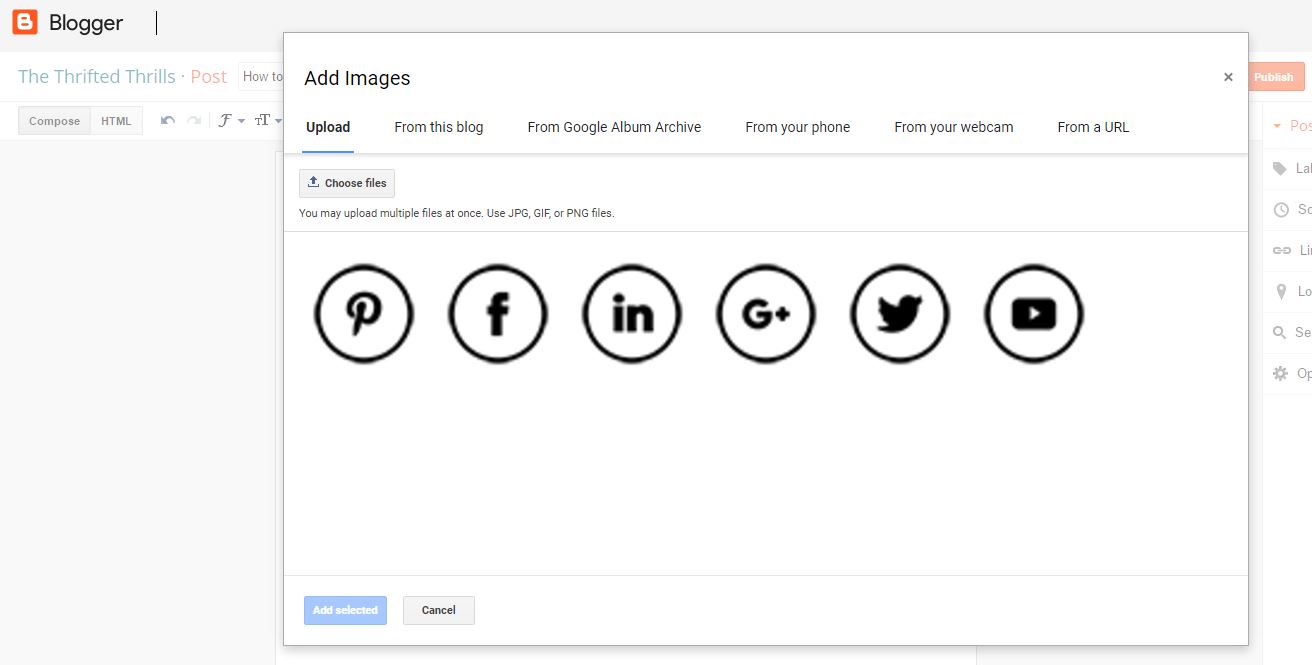 How to Add Social Media Icons on Your Sidebar in Blogger - Thrifted Thrills