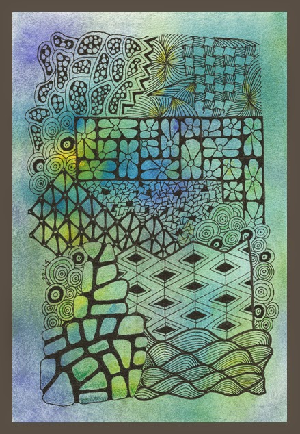 Sandra's Mixed Bag: Zentangle on Watercolor