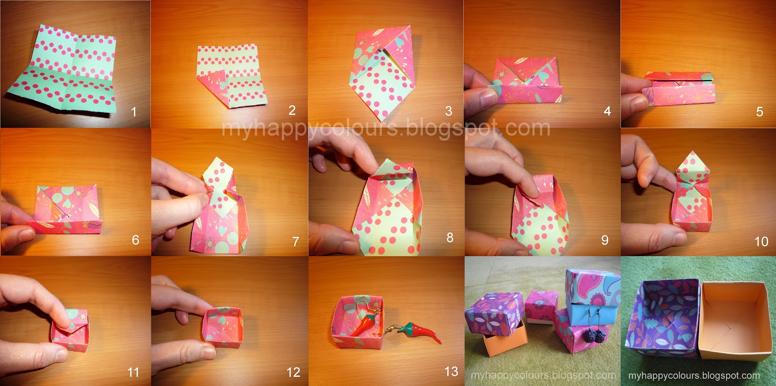 myhappycolours: tutorial cutie cadouri origami