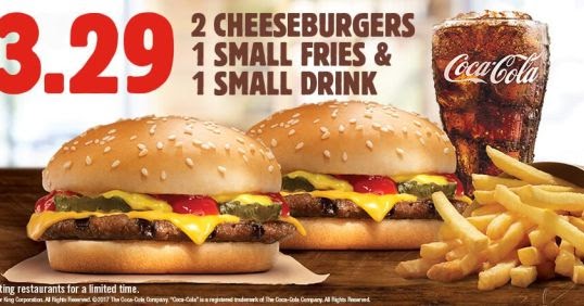 Burger King Offers Four Items for Less Than $4 with Two Cheeseburger Deal