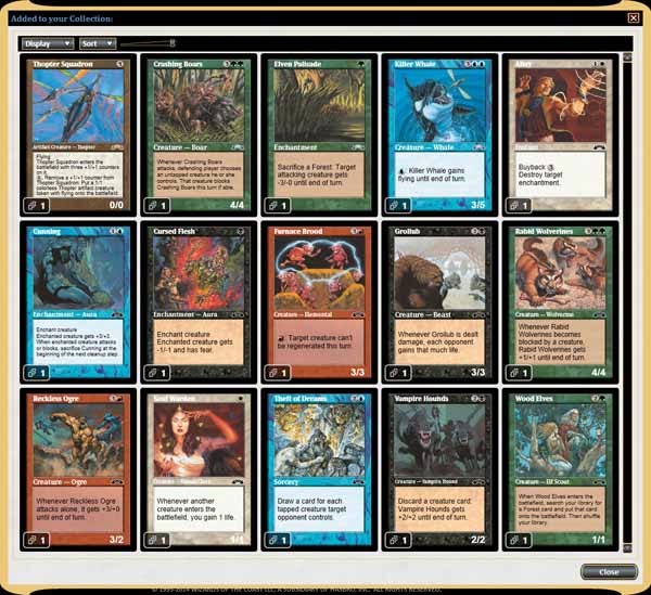 Magic the Gathering Adventures: Seven booster packs of Exodus online