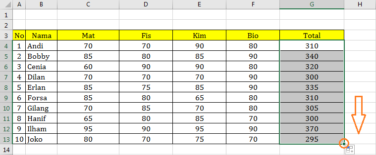 Belajar Excel : Belajar Fungsi SUM - Jejak Tutorial