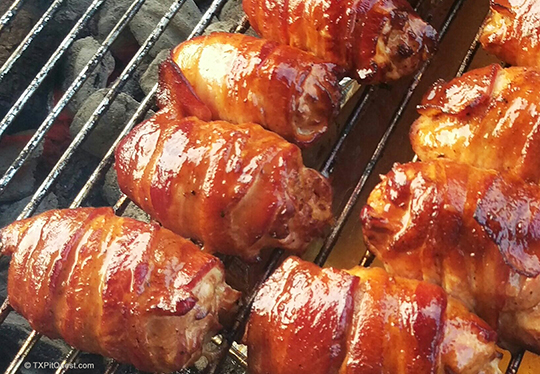 Texas Pit Quest: Boudin-Stuffed, Bacon-Wrapped Chicken Thighs