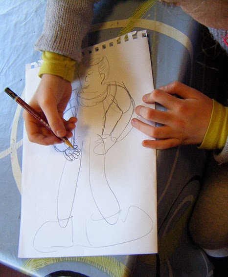 Dessin et peinture à l'école: Le modèle vivant: croquis de personnage