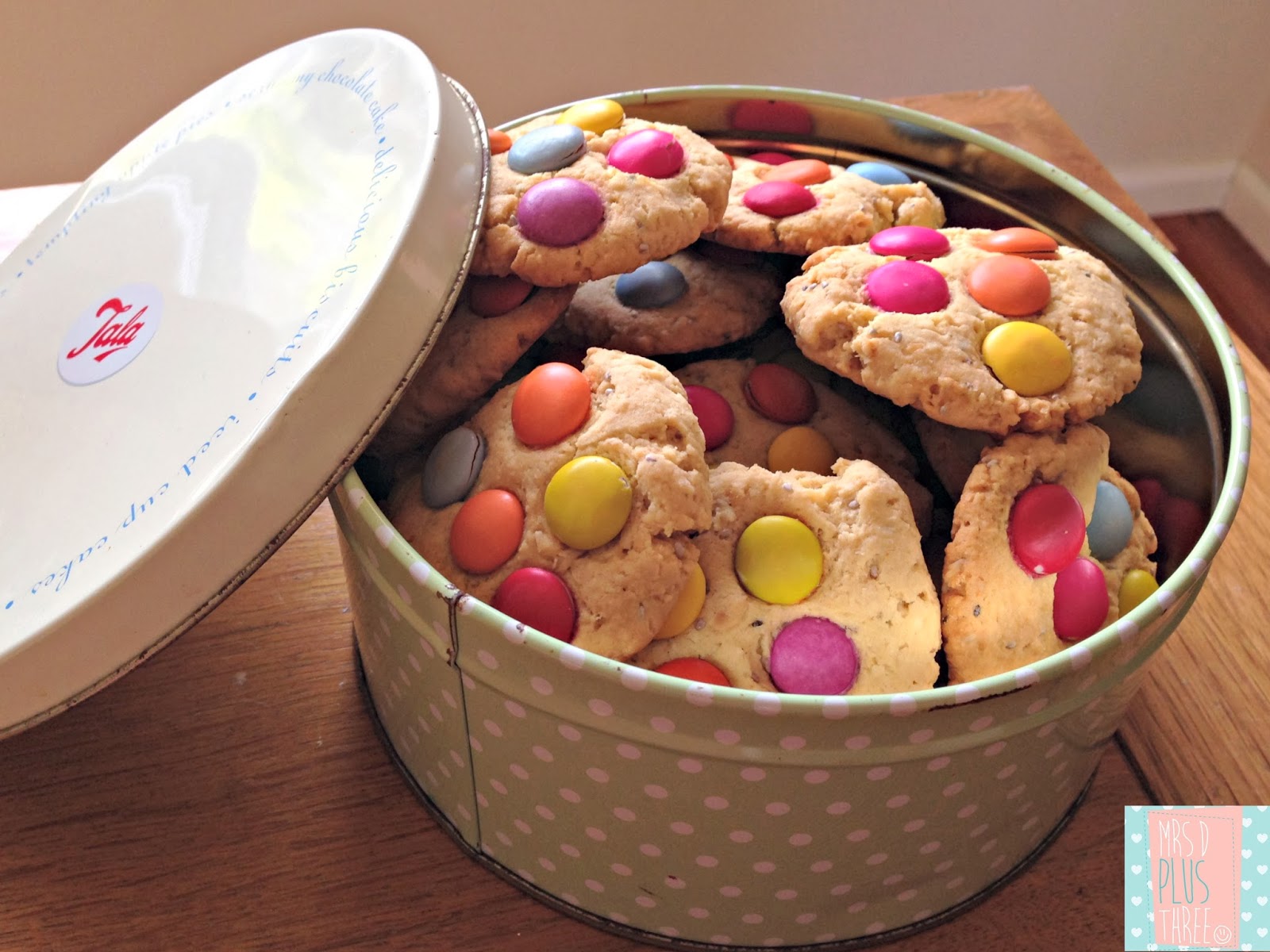 Mrs D plus 3: A deliciously healthy smartie cookie recipe