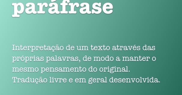 O que é "paráfrase"?