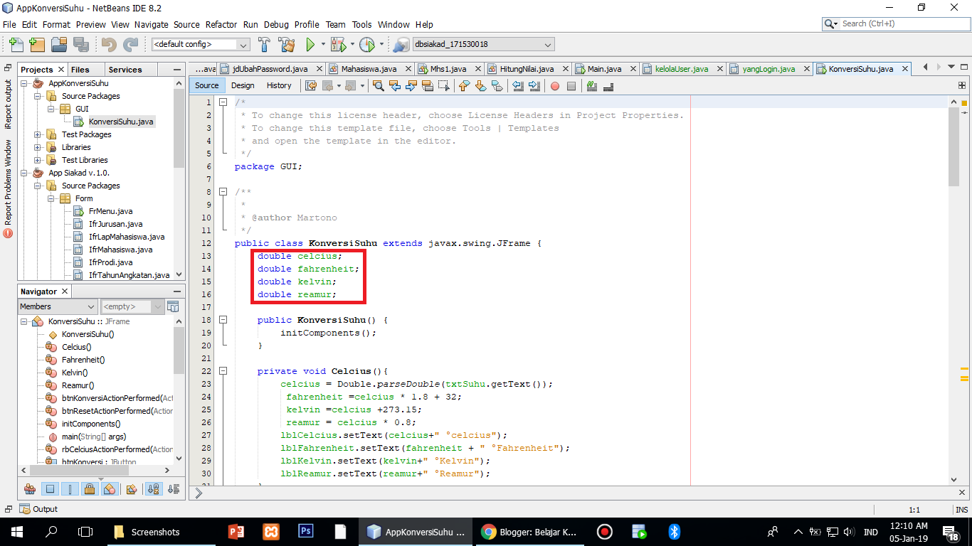 Cara membuat aplikasi konversi suhu menggunakan java GUI - Belajar Koding