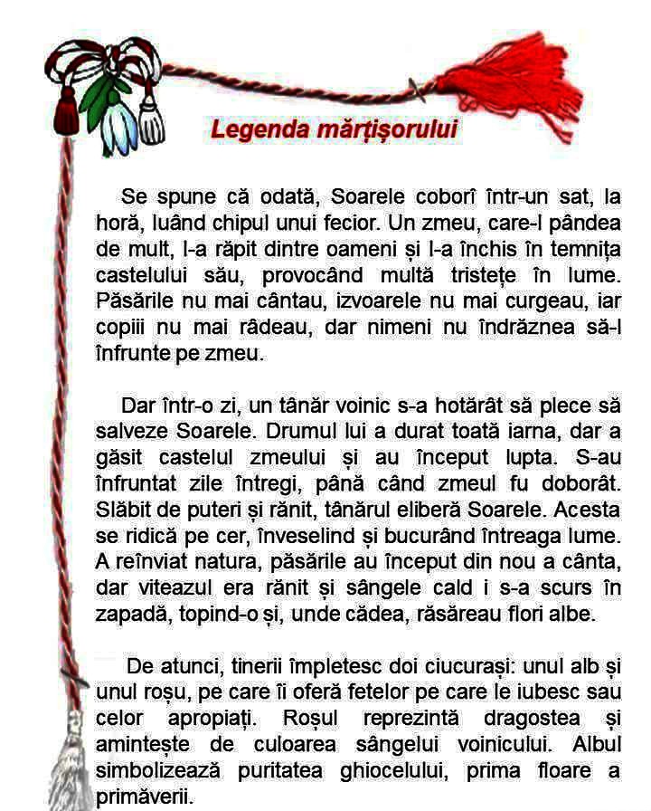 CLASA NOASTRĂ: [ FOTO ] Legenda mărţişorului ( 2 )