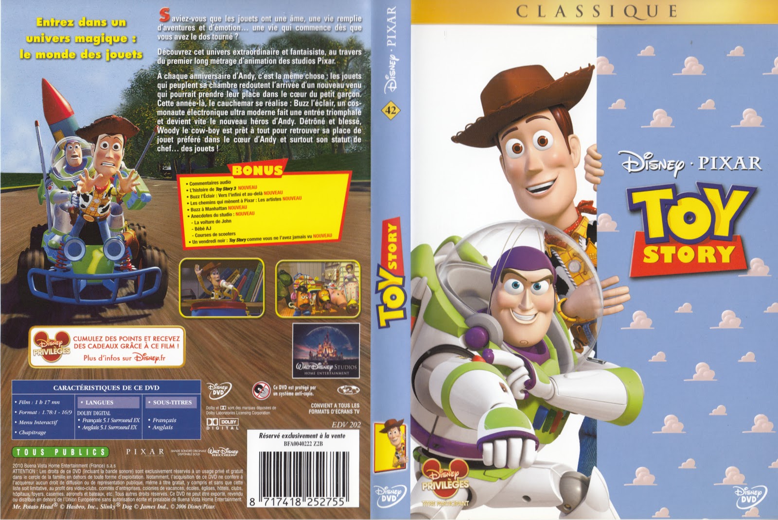 JAQUETTE DVD: jaquette dvd Toy Story JAQUETTE DVD: jaquette dvd Toy Story