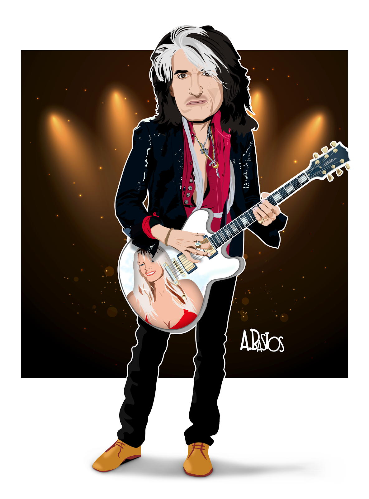 Caricaturas Alan Bastos : Caricatura Joe Perry