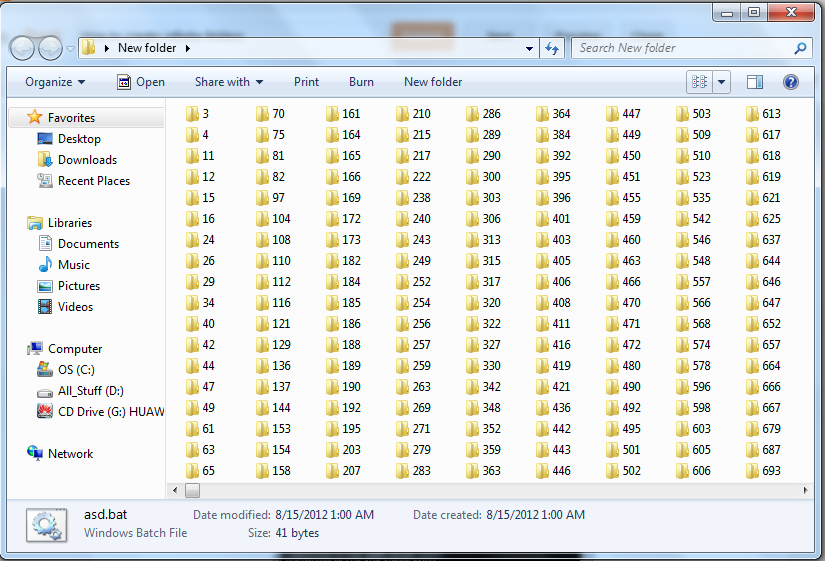 Trominos: How to create infinite folders