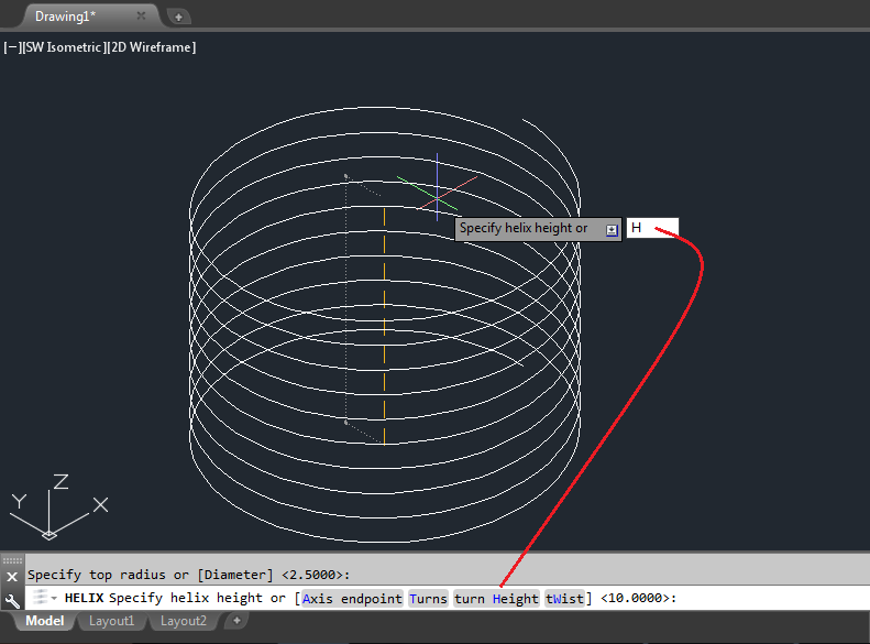 MEMBUAT SPRING DI AUTOCAD