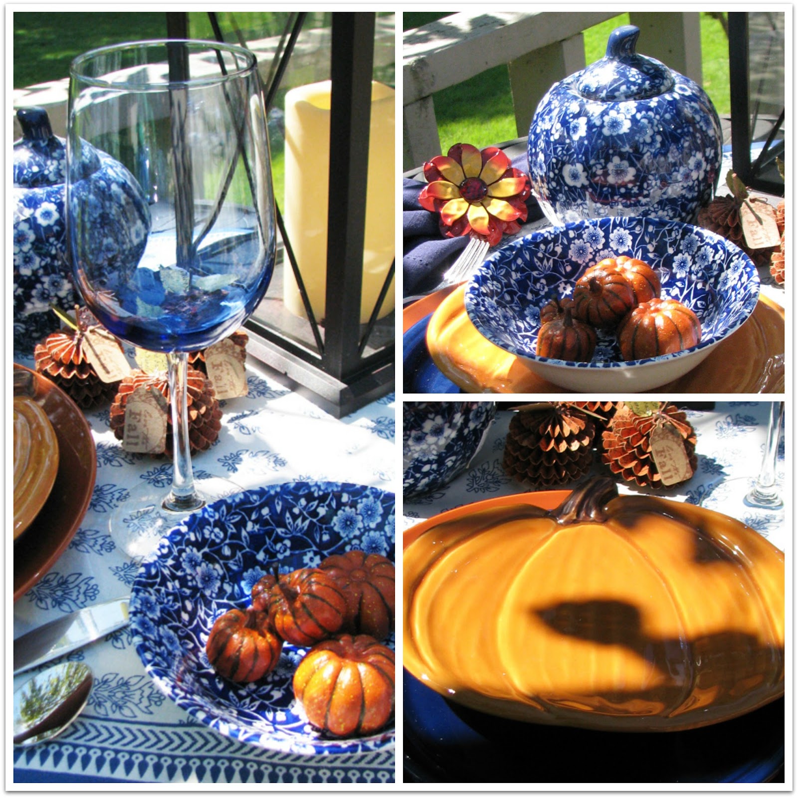 JBigg: Life in Kentucky: Autumn Table - in blues & rust