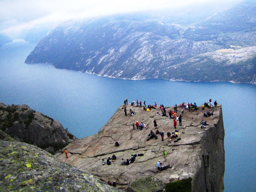 Preikestolen (The Pulpit Rock), Norway - A Famous Steep Cliff Rises 604 ...