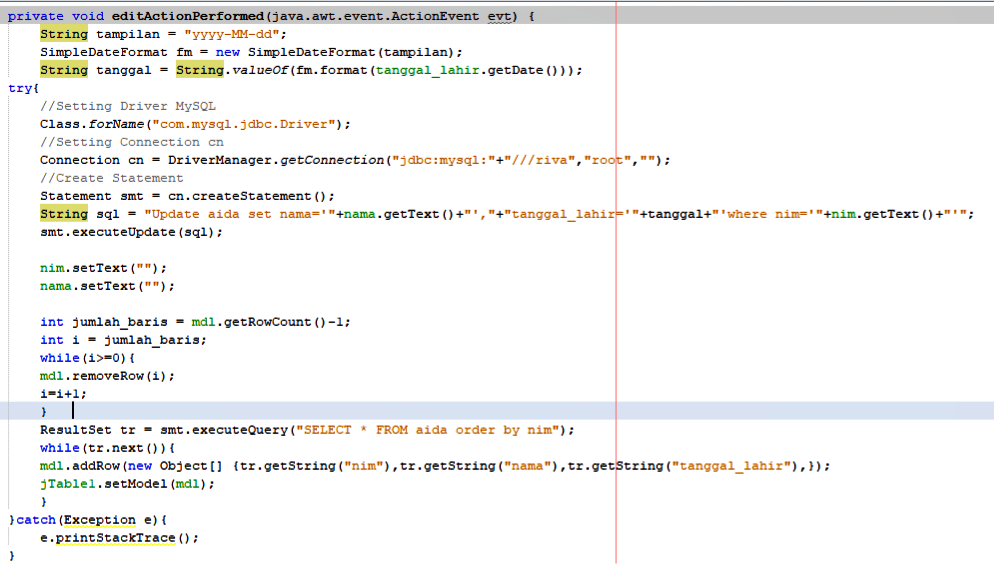 Tutorial Java: Data Tabel dalam DataBase
