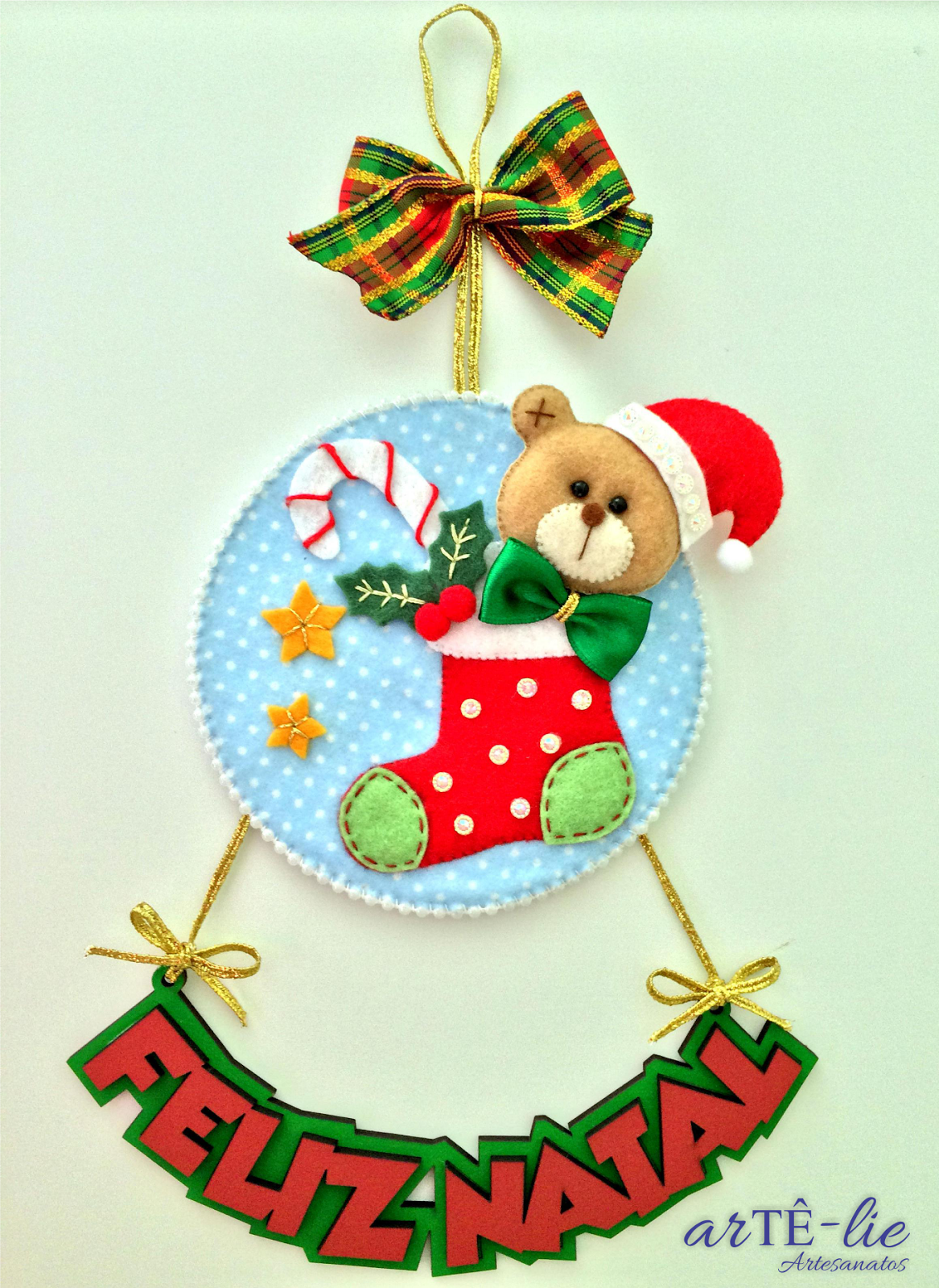 Eu Amo Artesanato: Enfeite de porta de natal com molde