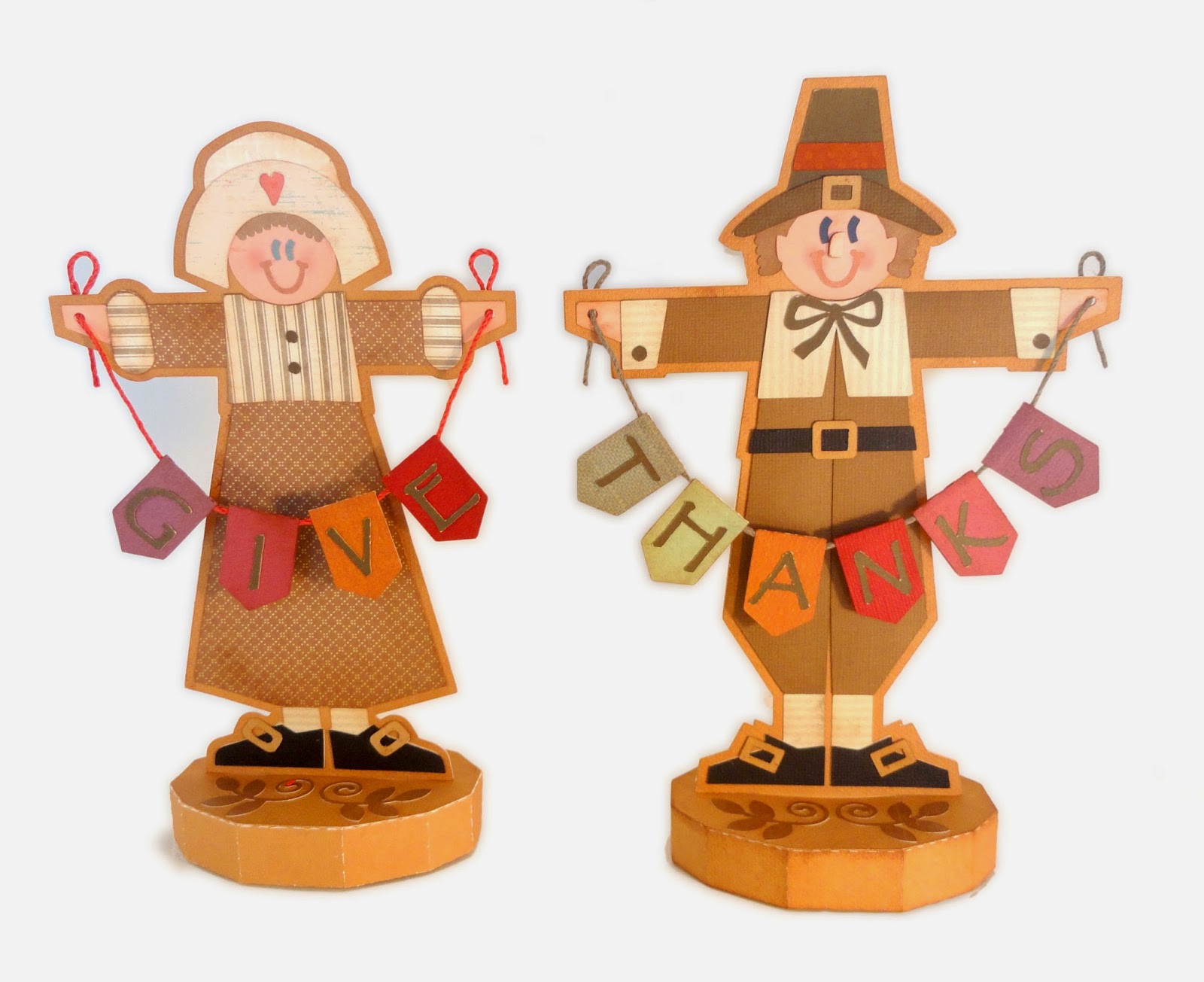 Needles 'n' Knowledge: Pilgrim Man and Gal Stick Figures "Give Thanks ...