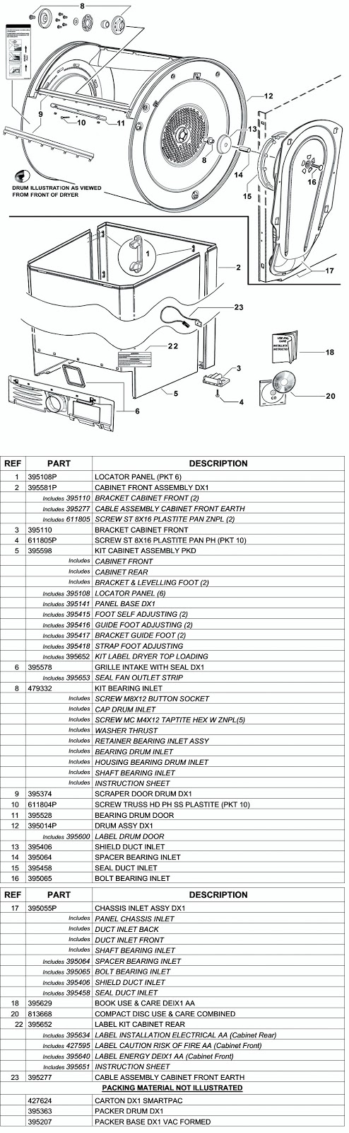 Schematic Diagrams: Fisher and Paykel DEX1 AA WH INTUITIVE DRYER ...