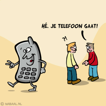 s.o.s. cartoon: telefoon