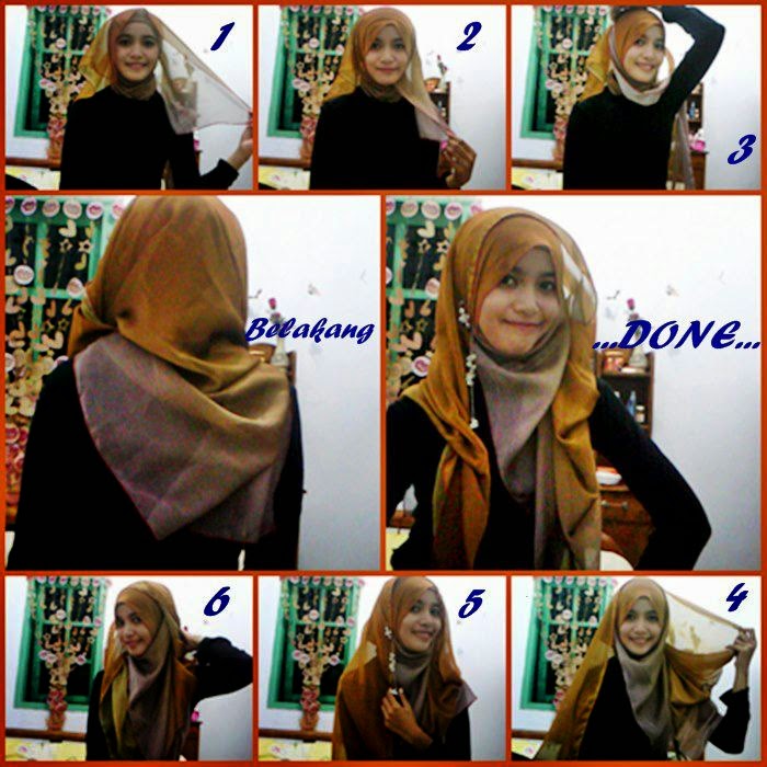Tutorial hijab paris simple untuk pesta